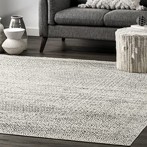 nuLOOM Abstract Tribal Machine Washable Area Rug, 5x8, Grey
