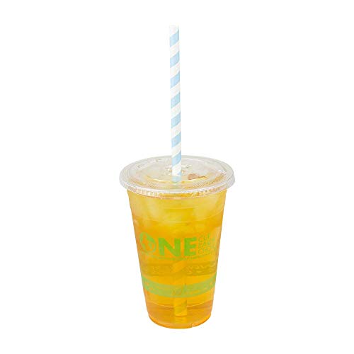 Karat Earth KE-C9337 10.25" Giant Paper Spiral Straws (7mm), Wrapped, Blue & White (1,200 ct)