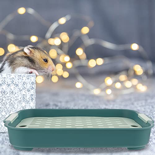 VILLCASE Rabbit Large Litter Box Guinea Pig Training Pan Cage Accessories Toilet Tray for Rats Hamster Ferret ( Green )
