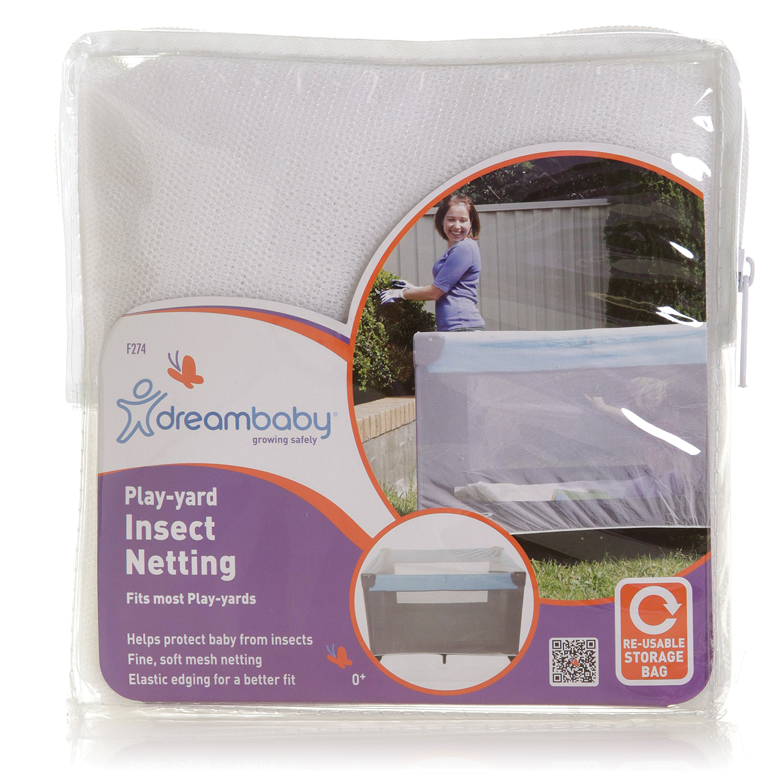 Dreambaby Play-Yard Insect Netting - with Fine Soft Elastic Hem Edges - White - Model L274