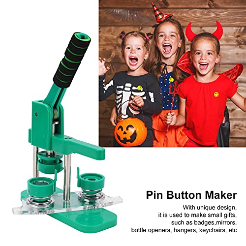 Diydeg Button Maker Machine, Plastic Iron DIY Round Pin Maker Badge Button Maker Press Machine Badge Punch Press, 1000 Button Parts Supplies, Button Badge Maker Machine for Child