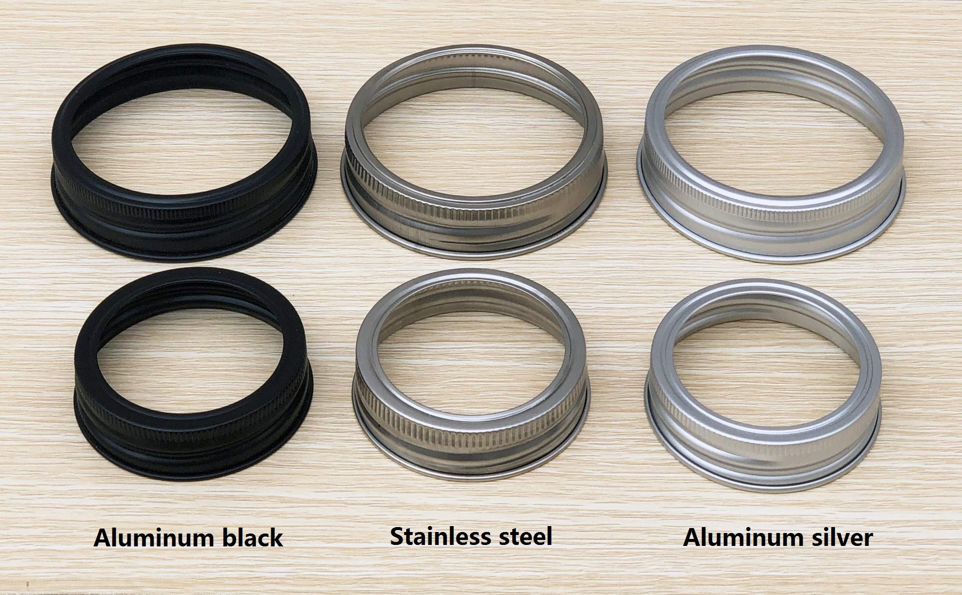 THINKCHANCES Food Safe and BPA Free Rust Resistant Silver Aluminum Metal Screw Rings/Bands for Mason, Ball, Canning Jars (12 Pack, Wide Mouth)
