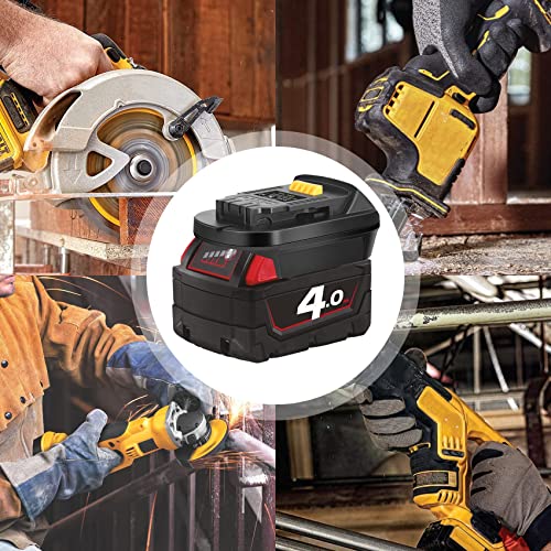 JYJZPB Battery Adapter MIL18DL Converter for Dewalt to Milwaukee Battery Adapter, Compatible for Milwaukee 18V M18 Lithium Tool Battery for Dewalt 20V Cordless Tools