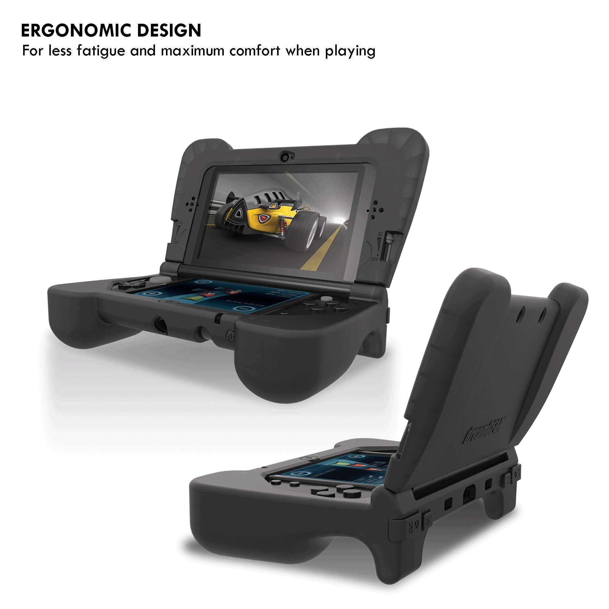 dreamGEAR Power Play Kit Accessories: Compatible with Nintendo NEW 3DS XL, 3-In-1 Bundle, Soft Comfort Grip Case, Charging Cable, AC Adapter, Black