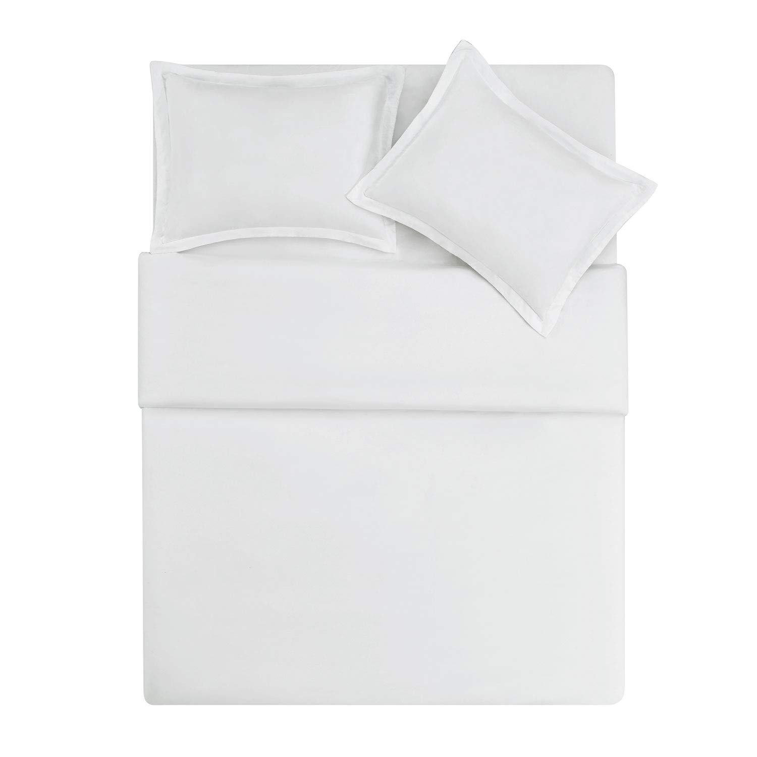VEEYOO Twin Duvet Cover - Washed Microfiber Comforter Cover with Zipper Closure, Ultra Soft Hypoallergenic 3 Piece White Duvet Cover Sets (1 Duvet Cover, 1 Pillow Sham)