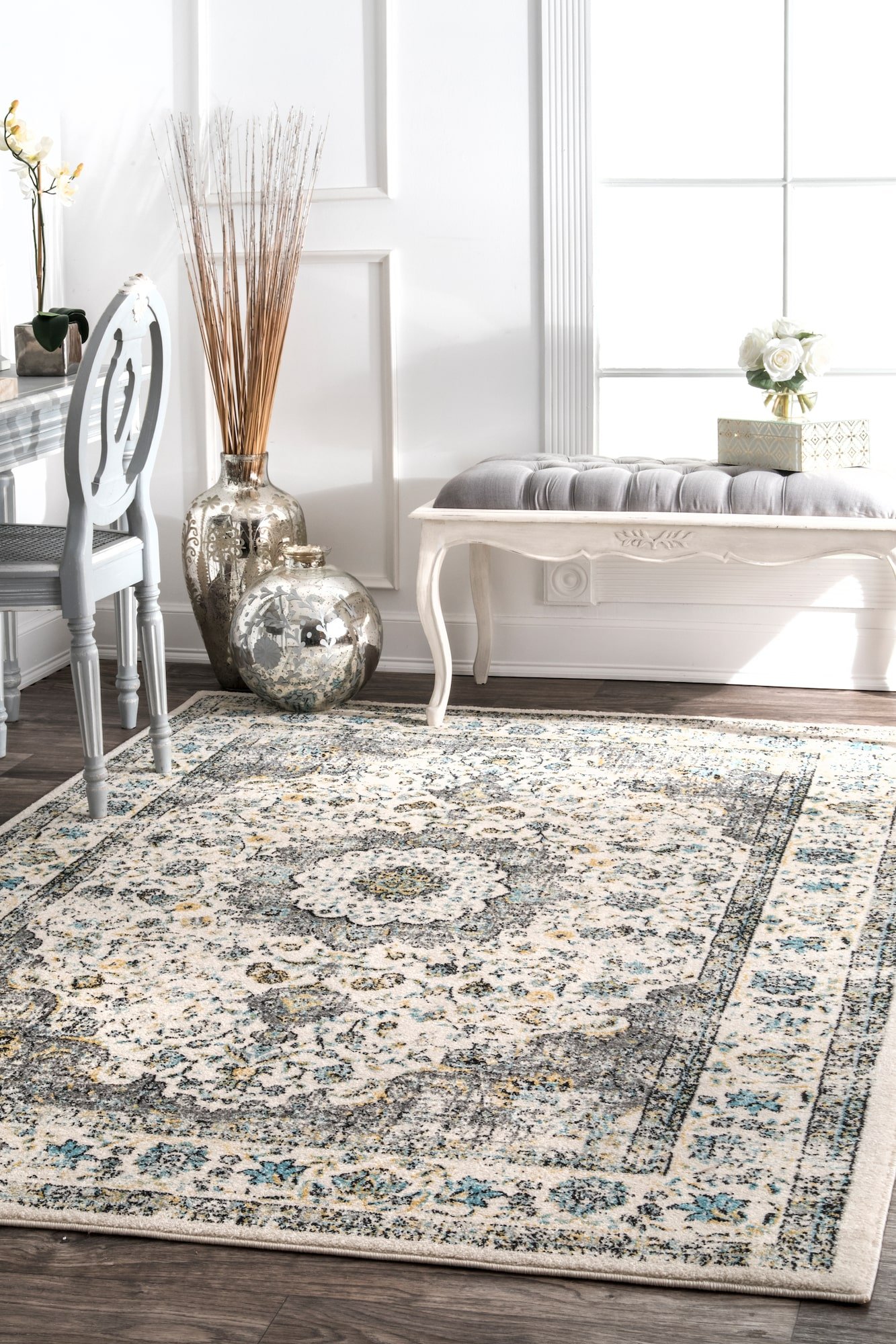 nuLOOM Paisley Verona Vintage Persian Area Rug, 2' x 3', Grey