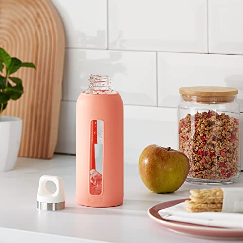 SIGG - Glass Water Bottle - Star Shy Pink - Soft Silicon Cover - Leakproof - Dishwasher Safe - BPA Free - Broscilate Glass - 17 Oz