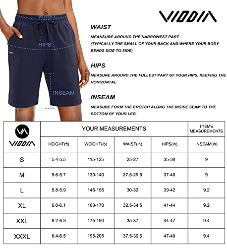 Viodia Women's Bermuda 10" Long Shorts with PocketsĀ Cotton Sweat Lounge Shorts for Women Jersey Athletic Knee Length Shorts for Summer White