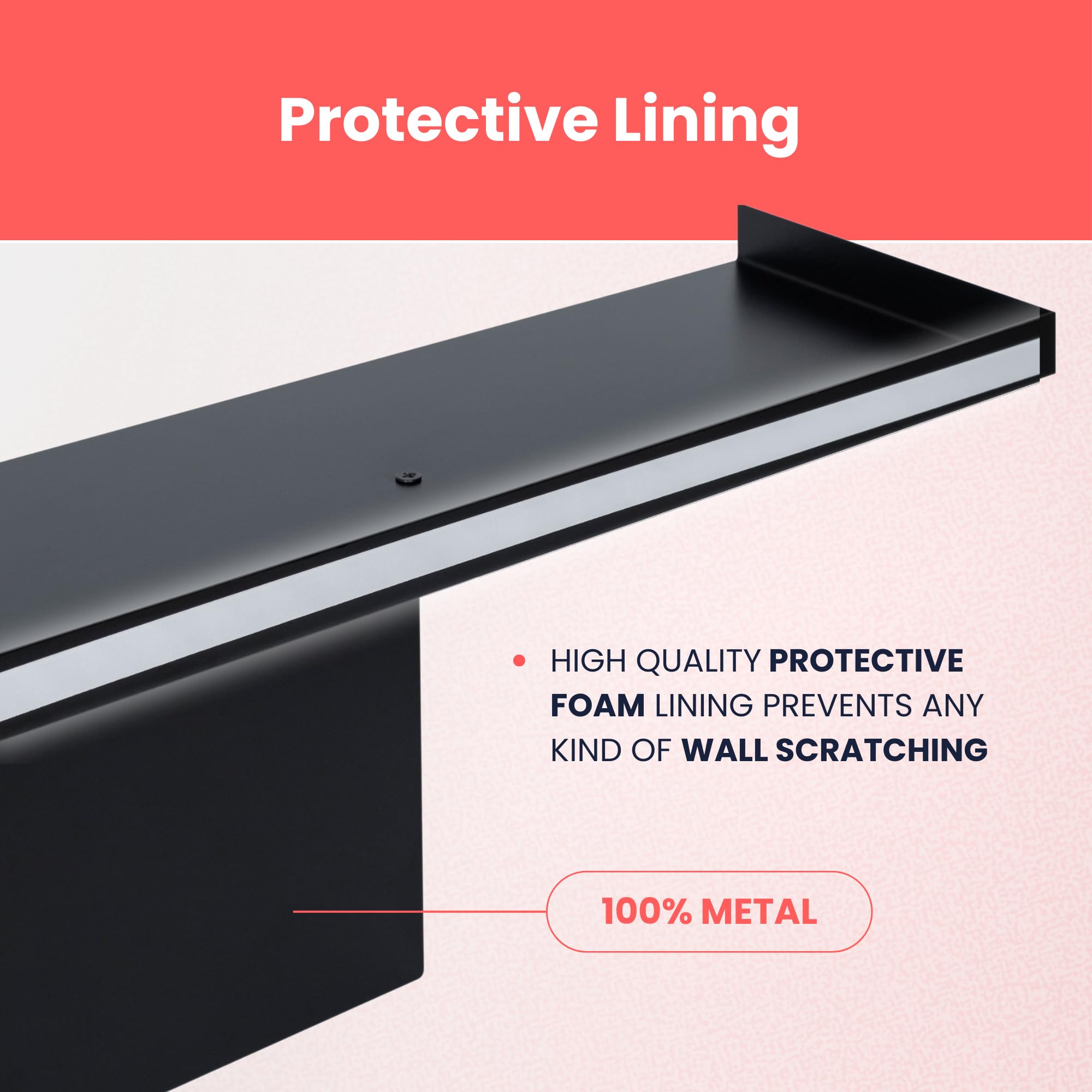 No-Screws Bed Headboard Shelf Attachment - METAL Twin, King, Queen Headboard Shelf - Renter Friendly Over Bed Storage Shelf for Bed - Dorm Headboard Shelf - Headboard Shelf King Headboard Shelf Queen