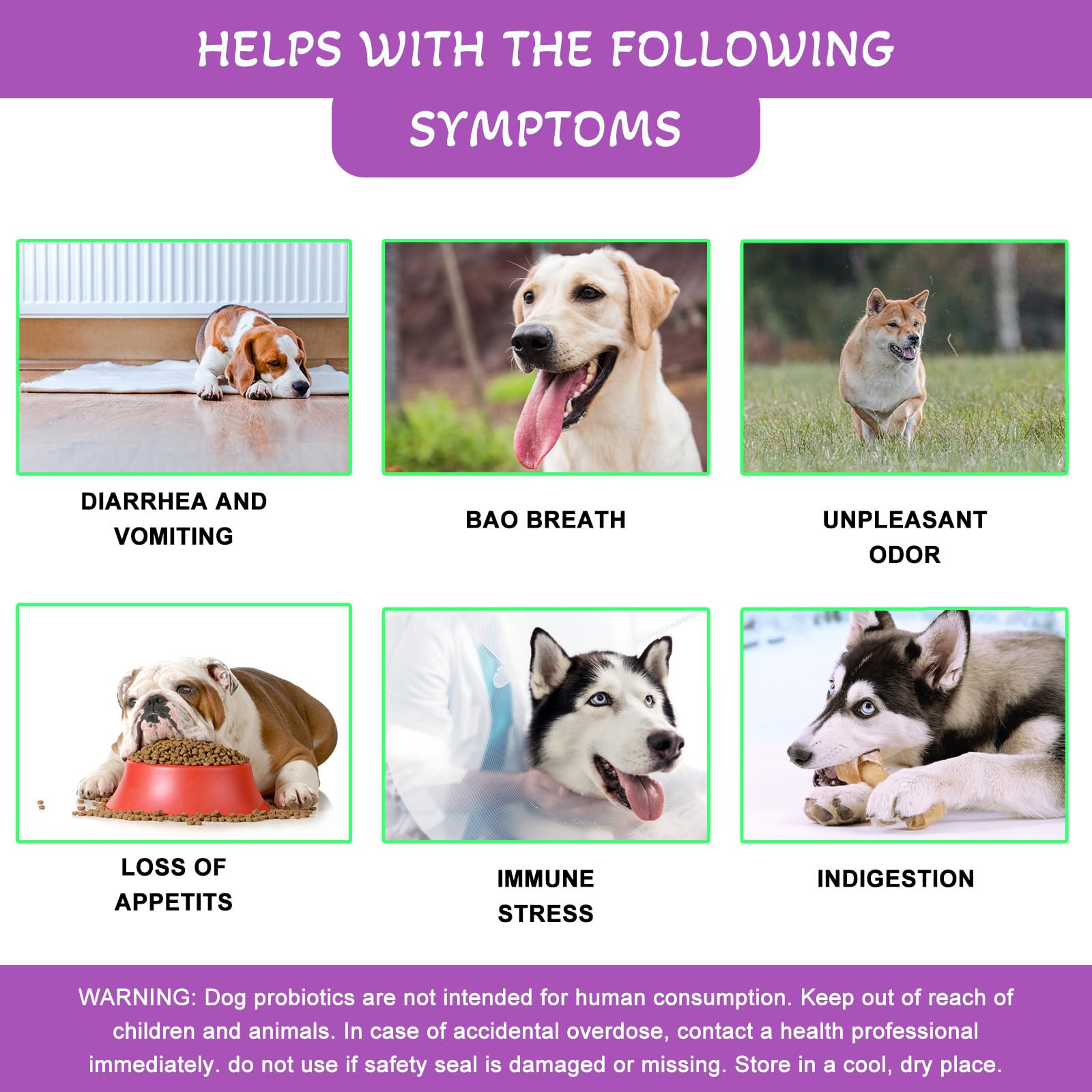 Probiotics for Dogs,Dog Probiotics and Digestive Enzymes,Health and Immune Support. Relieves Constipation, Bad Breath, Flatulence and Upset Stomach. Veterinarian Developed,120 Chews, Duck Flavor.