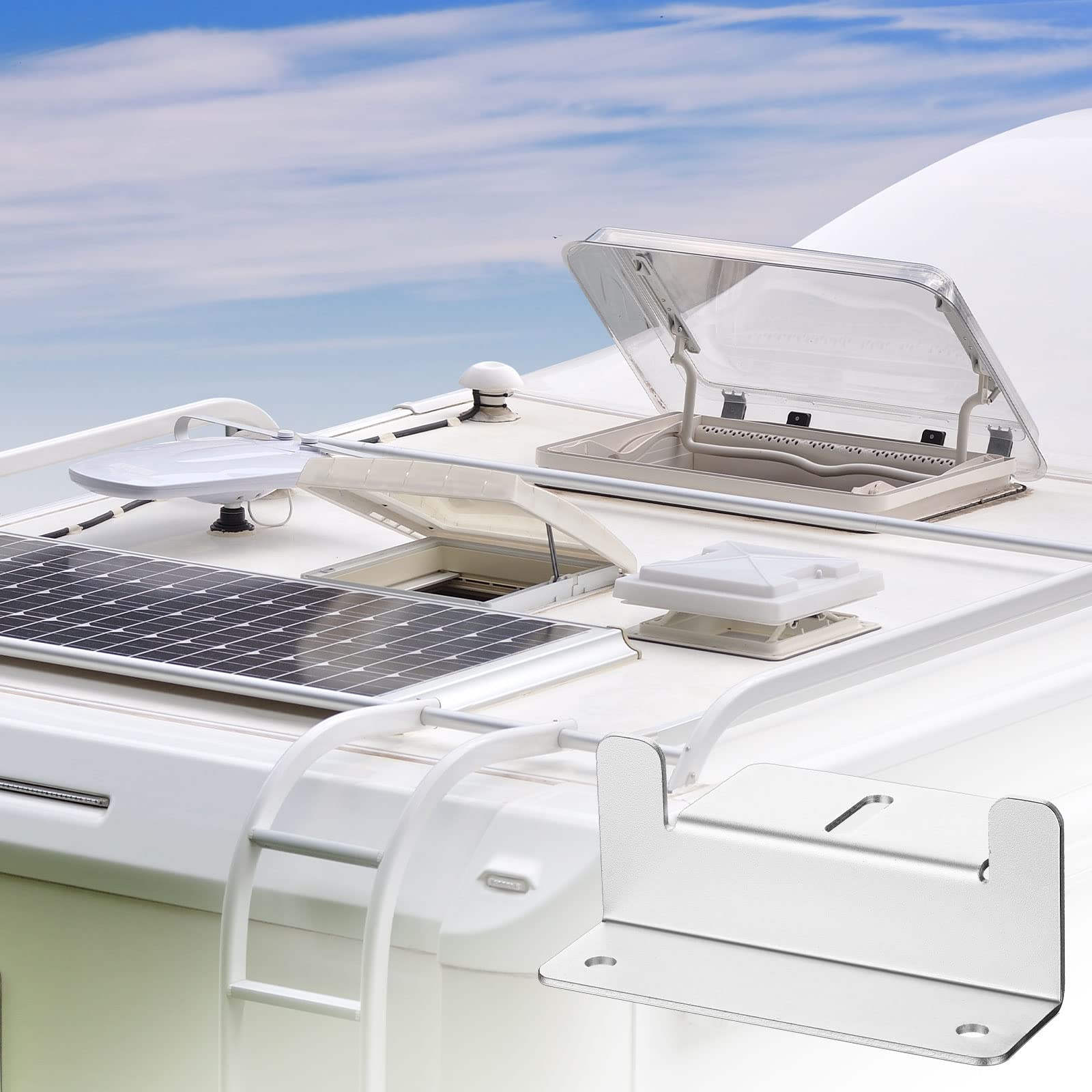 Konohan 10 Set Solar Panel Mounting Brackets Z Bracket Aluminum Solar Panel Mounting Brackets Kit with Nuts and Bolts for RV, Boat, Wall, Caravans, Yacht and Other Gird Installation
