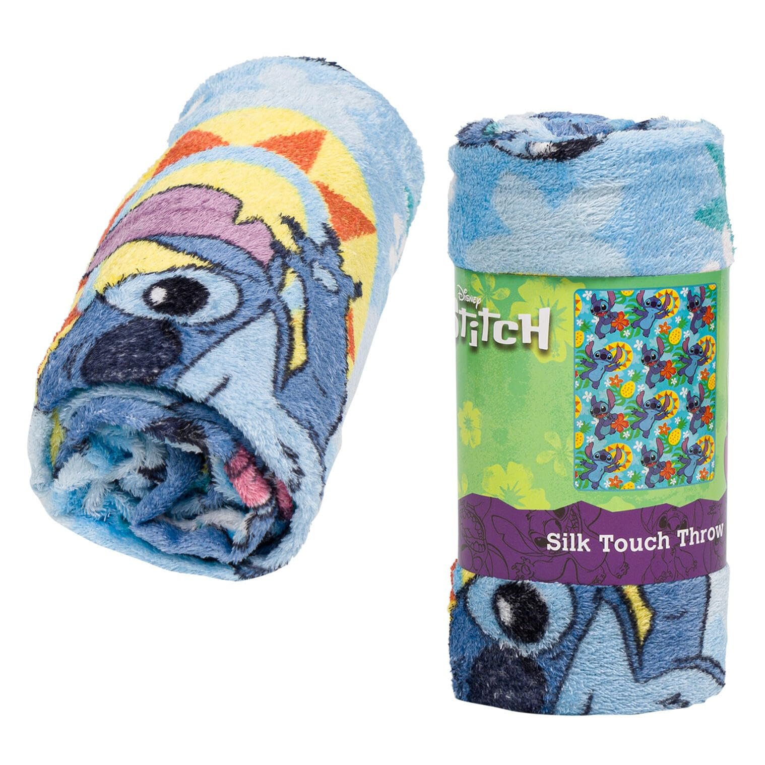 Northwest Disney Lilo & Stitch Silk Throw Blanket 40""X50"", Single, Blue, 91897