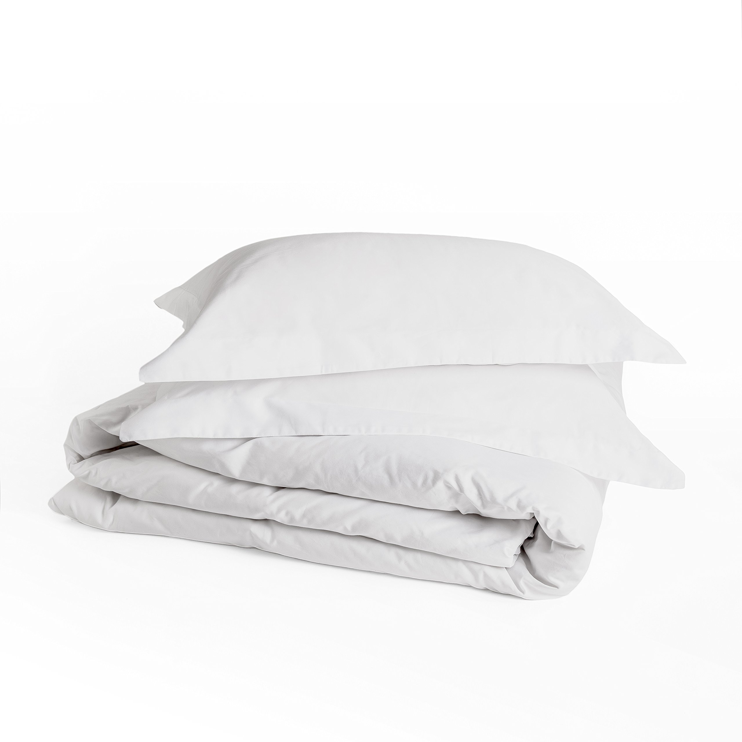 Peru Pima, Duvet Cover Set with 3 Pieces, 415 Thread Count, Percale, 100% Peruvian Pima Cotton, Full/Queen Size, White Solid Color