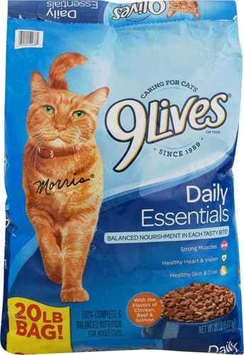 Nutrish 9Lives Daily Essentials Dry Cat Food, 20 Pound Bag