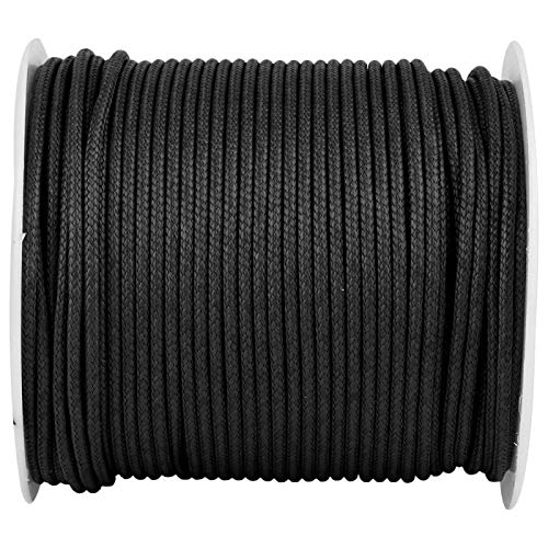 Fish Line, Fishing Line 16 Strand 50meter/164ft 2mm Handheld for Wreck Cave Diving(Black)
