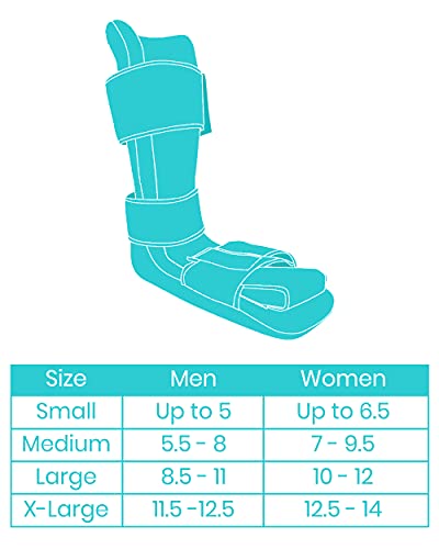 Vive Plantar Fasciitis Night Splint Plus Trigger Point Spike Ball - Soft Leg Brace Support, Orthopedic Sleeping Immobilizer Stretch Boot (Small: Men's: Up to 5, Women's: Up to 6.5)
