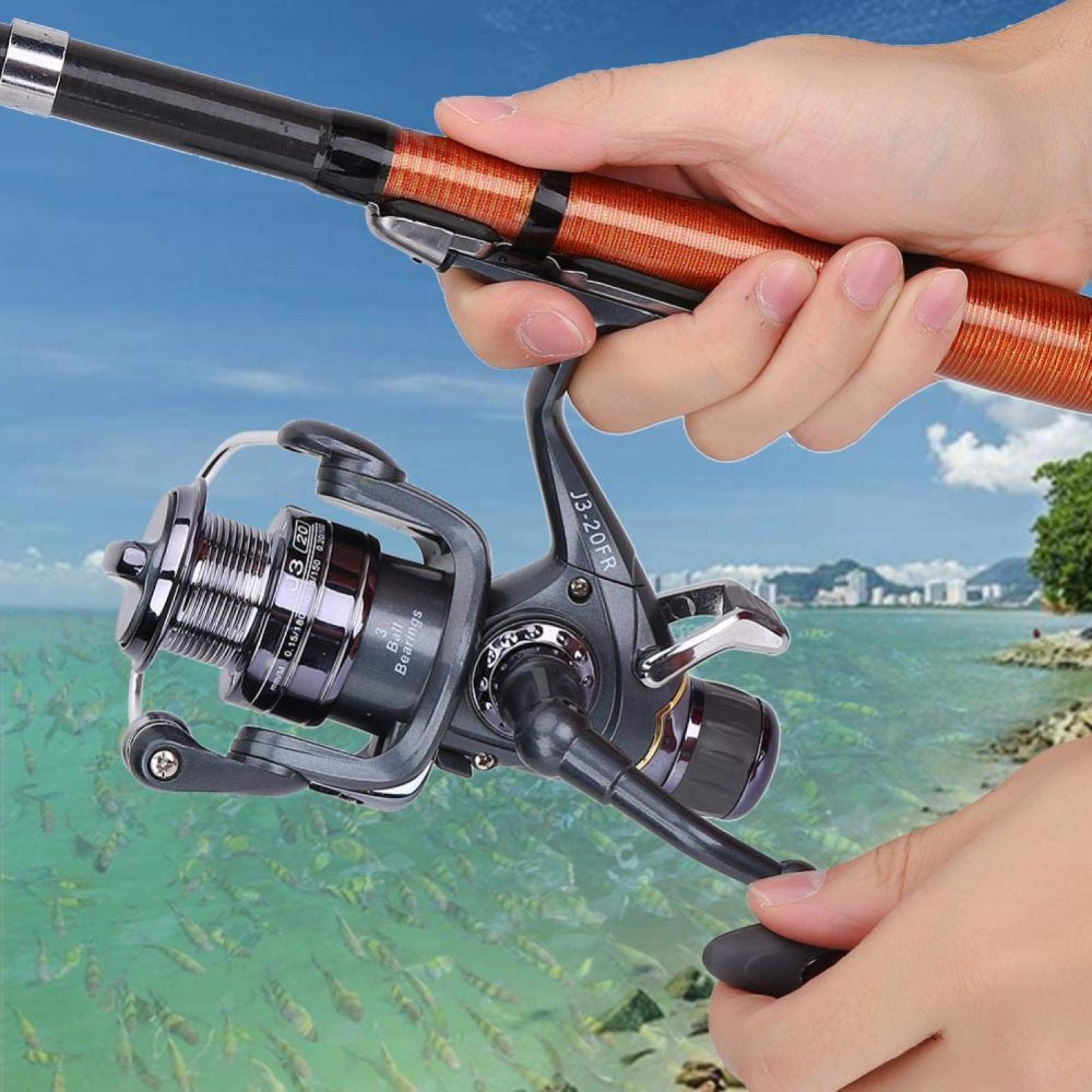 Haowecib Carp Spinning Reel, Durable Fishing Reel, Sturdy and Durable Corrosion Resistant for Carp Fishing Tackle(20FR)