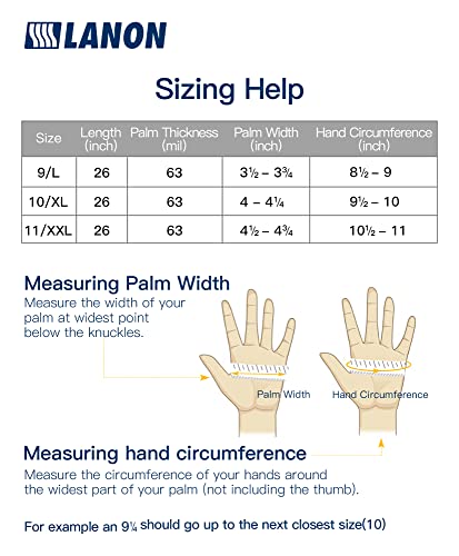 LANON 26" Elbow Length PVC Chemical Resistant Gloves, Heavy-Duty Long Rubber Gloves, Acid, Alkali & Oil Protection, Large