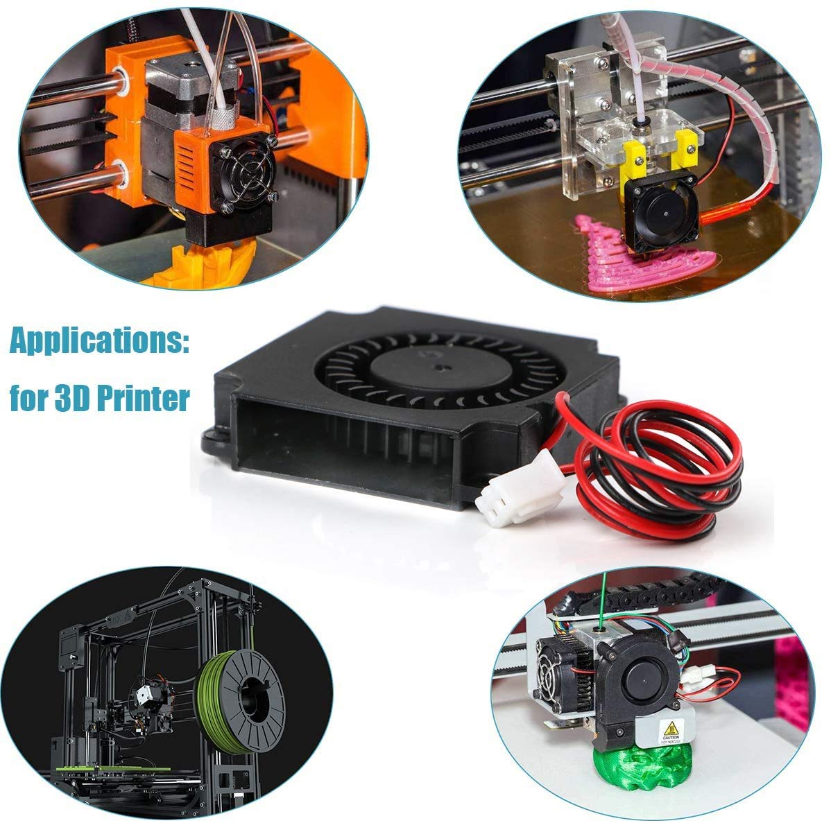 Furiga 40mm Fan 24V Cooling DC Brushless Fan 4010 0.07A 40mm x 40mm x 10mm Hydraulic Turbo with XH2.54-2P Wire for 3D Printer 2PCS