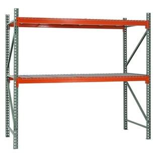 Shelving Inc. 48" d x 144" w x 120" h - 2-Tier Teardrop Pallet Rack Starter Unit - 6" h Beams, Weight Capacity 7160lbs Per Beam Level