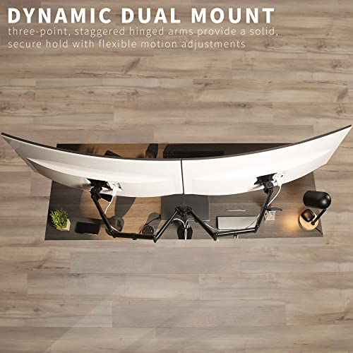 VIVO Dual Ultra Wide 13 to 38 inch Computer Monitor Mount, Fully Adjustable VESA Stand for 2 Wide Screens, STAND-V038M