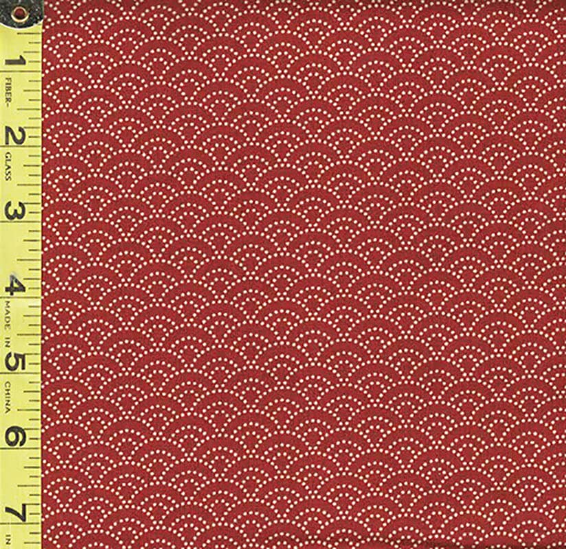 Shibori Dragon Japanese - Sevenberry Kasuri Collection - Small Dotted Wave (Seigaiha) - SB-88222D3-4 - Brick Red - by The Half Yard