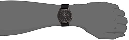 SEIKO Men's 5 Sports Stainless Steel Automatic Watch with Nylon Strap, Black, 22 (Model: SRPE69)