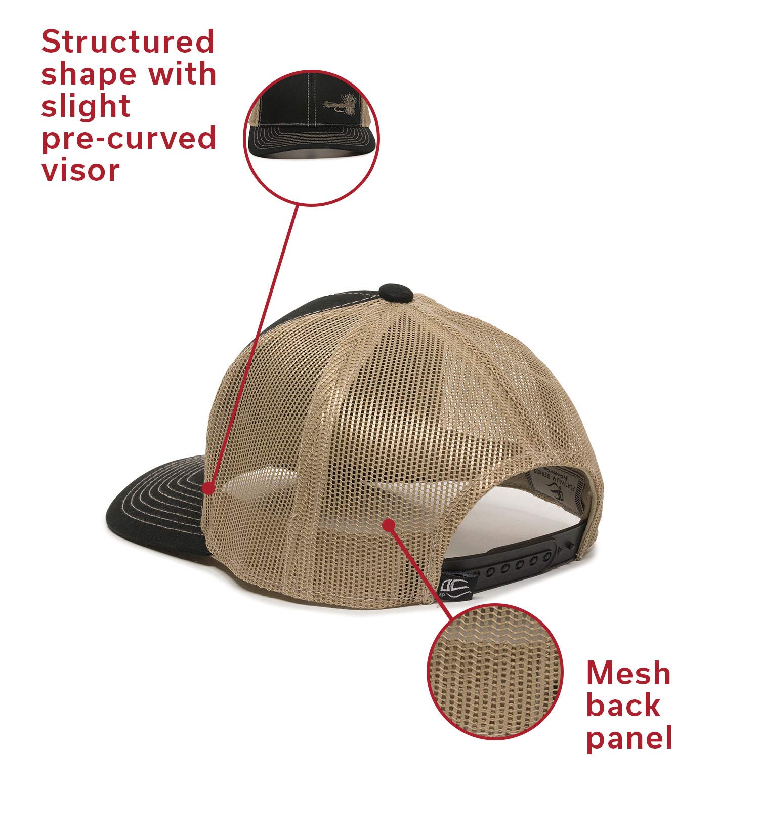 Fish Lure Trucker Hat - Adjustable Baseball Cap w/Plastic Snapback Closure