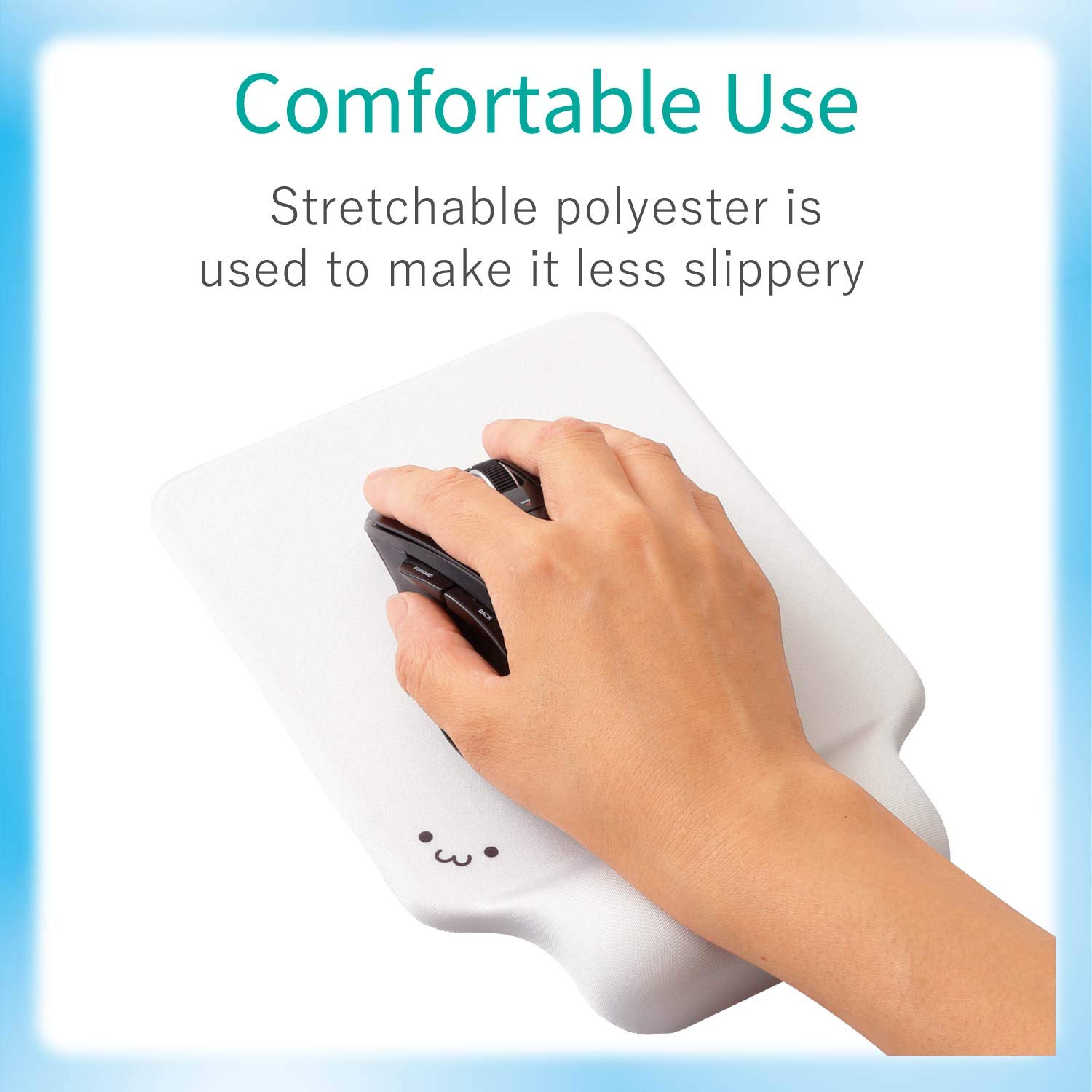 ELECOM Mouse Pad with Wrist Rest/Gel Type/Ergonomic/Reduce Wrist Fatigue/Anti Skid/Precise Control Black MP-GELBK