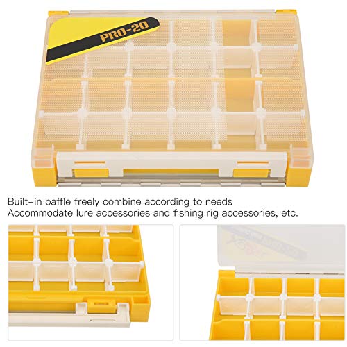 Fishing Bait Box Bait Storage Case Fishing Lure Case Double Layer Insert Bait Box Fishing Gear Accessory(yellow)