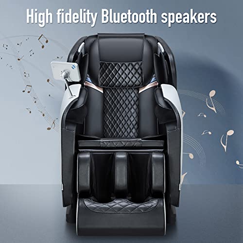 WAWINDS Massage Chair Full Body Recliner - Zero Gravity with Heat and Shiatsu Massage Foot Massage Office Chair LCD Touch Screen Display Bluetooth Speaker Airbags Foot Rollers (White)