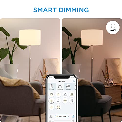 WiZ 60W A19 Soft White LED Smart Bulb - Pack of 1 - E26- Indoor - Connects to Your Existing Wi-Fi - Control with Voice or App + Activate with Motion - Matter Compatible