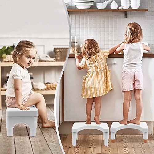 Hasfu Squatting Toilet Stool, Adjustive 6 Inch to 8 Inch Potty Bathroom Poop Stool for Adults and Children, White