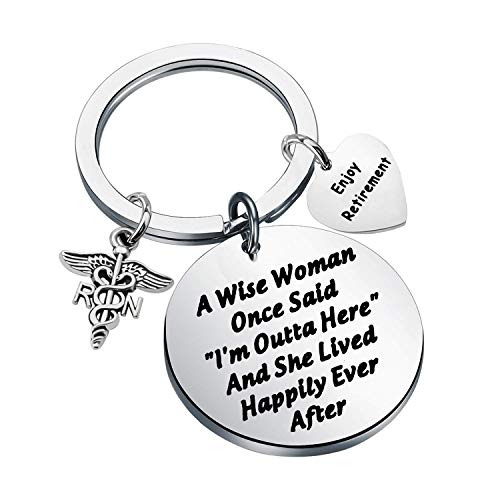 ENSIANTH Medical Professional Retirement Keychain Enjoy Retirement Gift for Doctor Nurse RN NP LVN LPN BSN (RN Key)