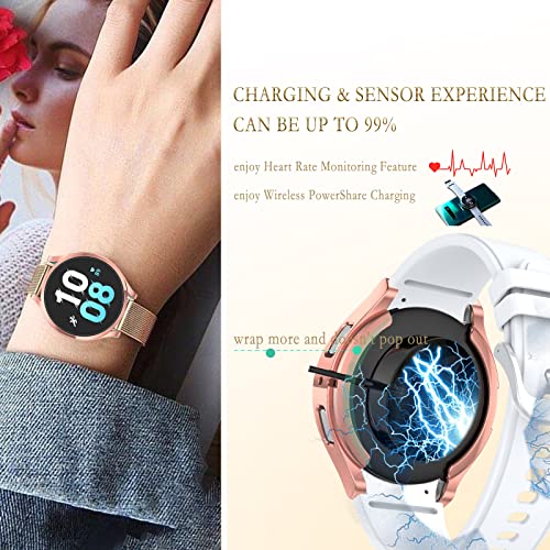OHPROCS Compatible with Samsung Galaxy Watch 5 & 4 40mm 44mm Case with Screen Protector, Soft TPU Face Cover Full Protective Bumper for Samsung Watch 5/4 Bands Accessories (40mm, 9-Colors)