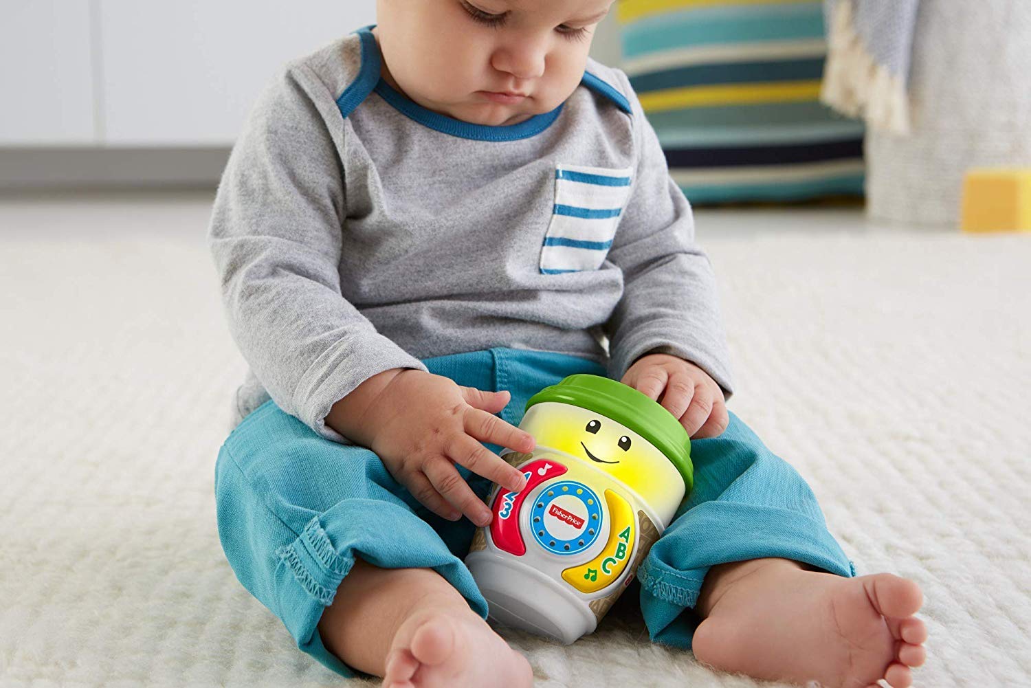 Fisher-Price GHJ04 Laugh & Learn On-The-Glow Coffee Cup, Interactive Baby Toy, Multicolour