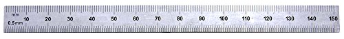 PEC Tools 261-006 6" Inch/MM USA Flexible Steel Rule, reads 32nds, 64ths, 1mm, 1/2mm.