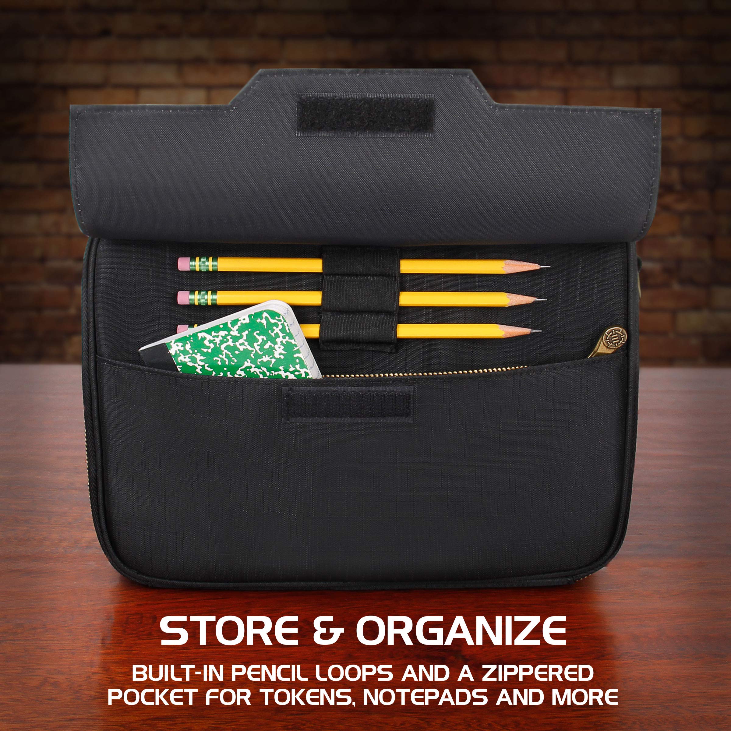 ENHANCE MTG Card Travel Bag with Divider Compartments, Storage for Pencils, Dice and Tokens - Compatible with Magic The Gathering, Card Games Against Humanity and More