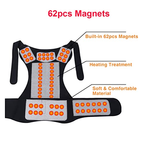 Magnetic Posture Corrector Shoulder Support, Back Brace Belt-Full Spine and Back Pain Relief with Magnets-for Women and Men
