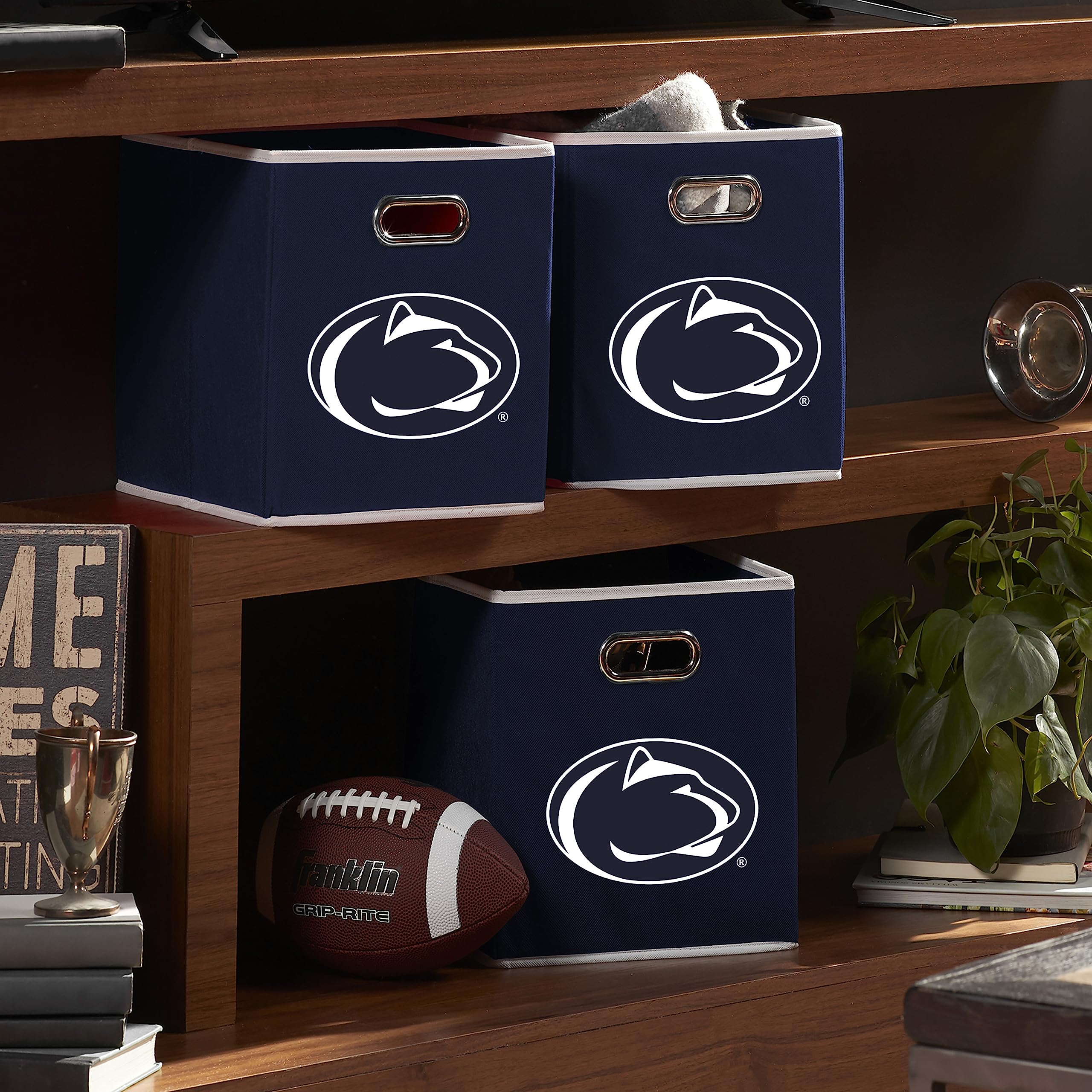 Franklin Sports Storage Bin - Made to Fit Storage Bin Shelf Organizers - 10.5" x 10.5" - College Officially Licensed White
