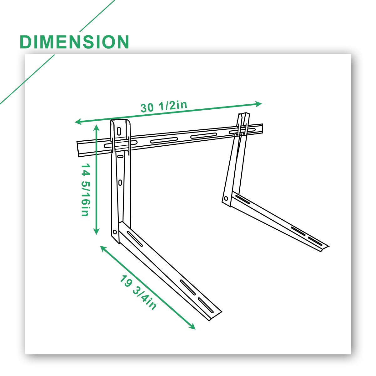 Forestchill Mini Split Wall Mounting Bracket with Cross Bar, Universal Fit Ductless Mini-Split Air Conditioner Heat Pump Systems, Support up to 330 lbs, 9000-18000 BTU Condenser