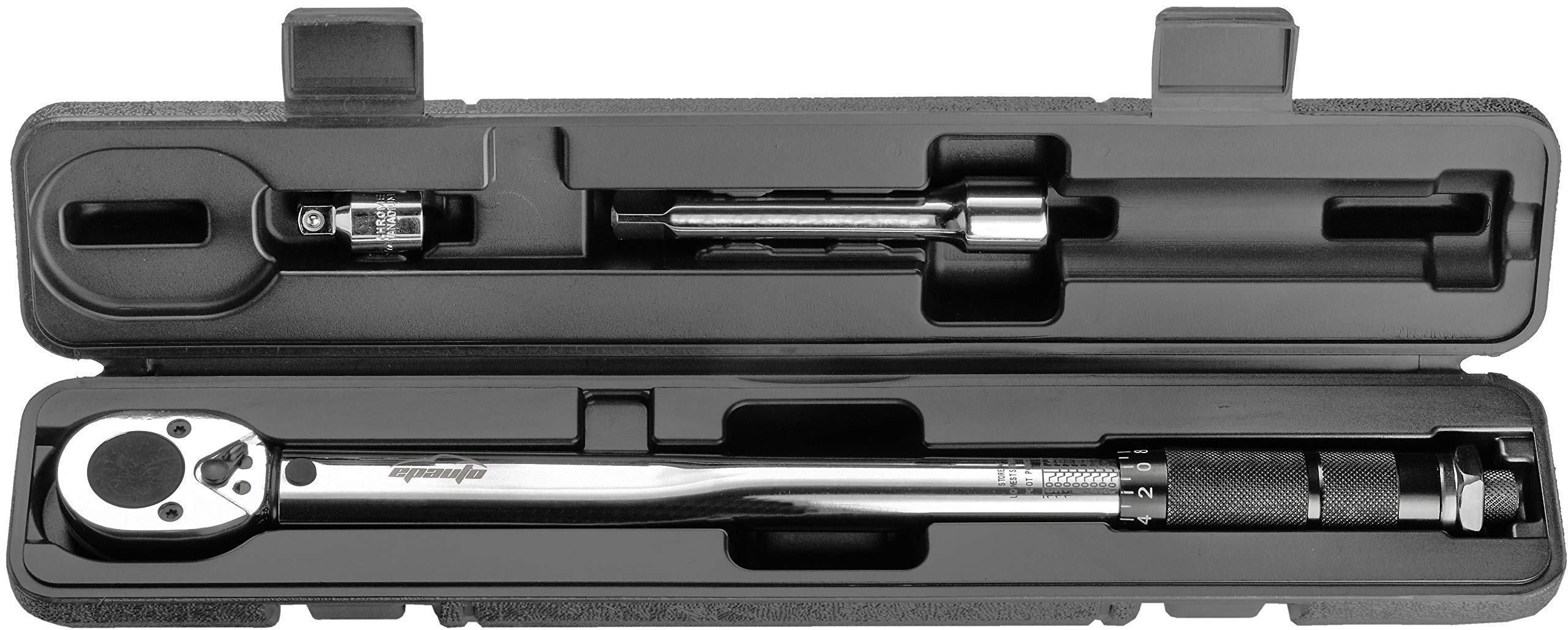 EPAuto 1/2-inch Drive Click Torque Wrench + Impact Universal Joint Set