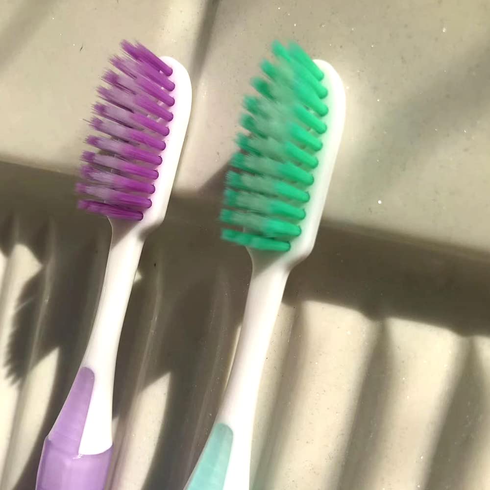 weizhang 50 Toothbrushes Affordable Bulk Pack for Travel, Hotel, Guest, ndividually Wrapped Purple and Blue