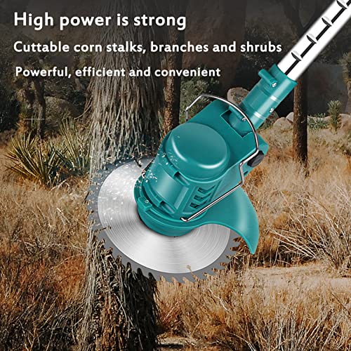 Stringless Weed Trimmer,Electric Weed Lawn Edger Eater Cordless Grass String Trimmer Cutter Tool & 2 24v Battery, Lawn Mower Stringless Trimmer Edger Lawn Tool,Lightweight Portable for Yards