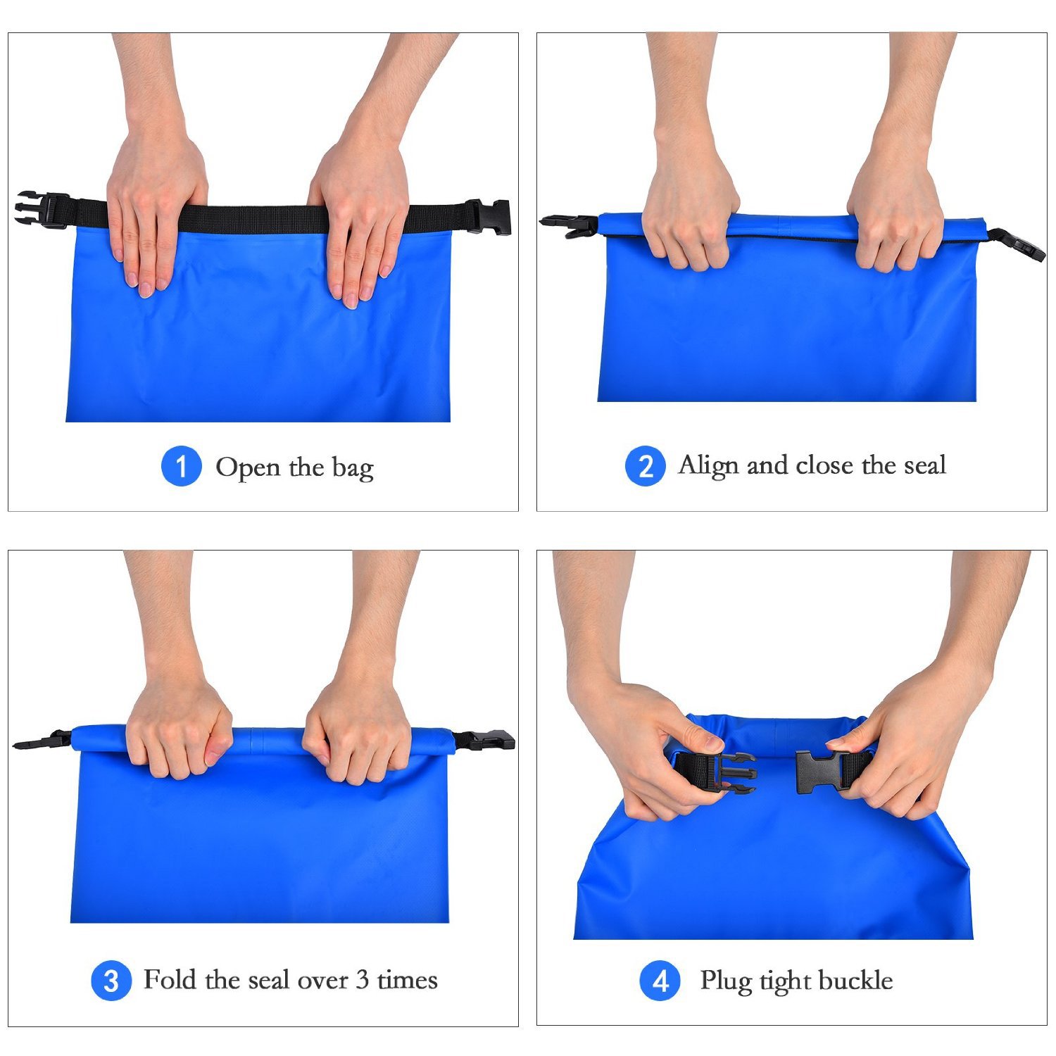 Dry Bag Waterproof Sack Multiple Sizes with Shoulder Strap (Red, 10L)