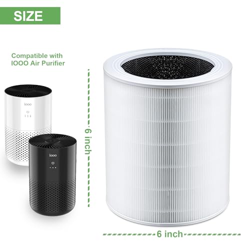 iooo K31 Air Purifier Filters, 3-in-1 Filter K31 True HEPA Air Purifier Replacement Filter,Compatible with iooo K31 (1 Pack)