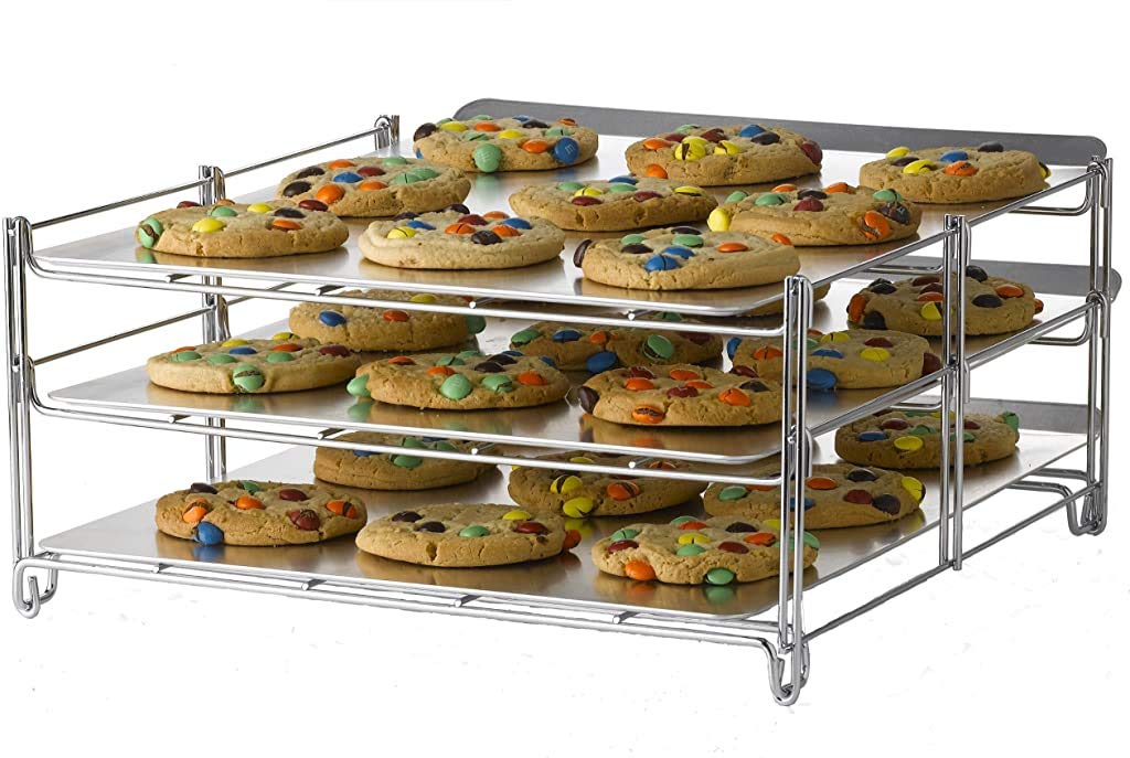 Nifty 3-in-1 Baking Rack ā Nickel Chrome Plating, Cooling & Baking Rack, Multipurpose Kitchen Accessory, Folds Flat for Easy Storage, Use for Cookies, Pizzas, Baked Goods