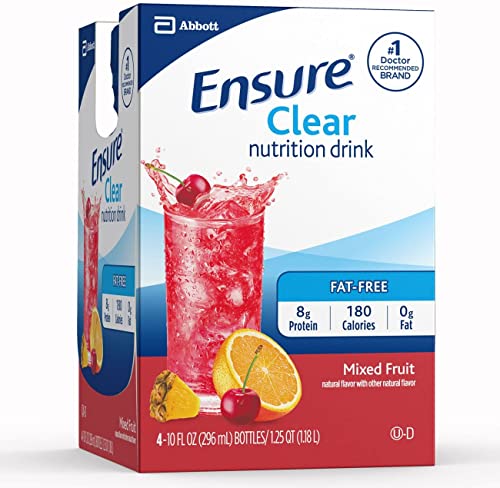 Ensure Clear Nutrition Drink Bottles Mixed Fruit, 10 Fl Oz (Pack of 4)