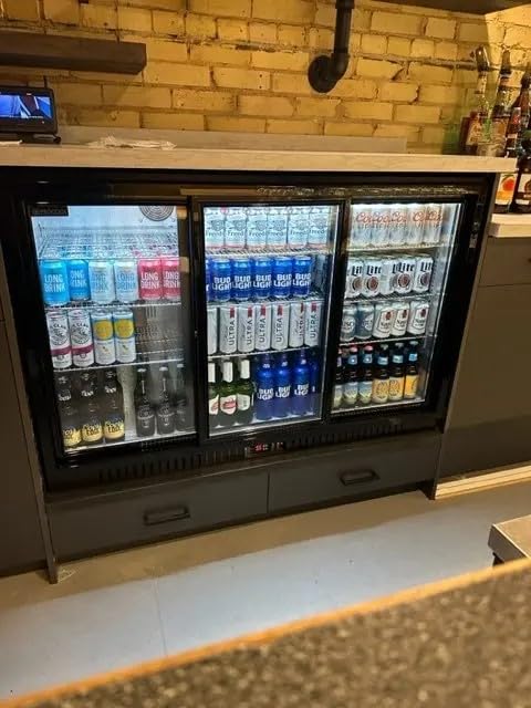 New Procool Refrigeration Sliding 3 Door Back Bar Beverage Cooler; 54" Wide Counter Height Refrigerator