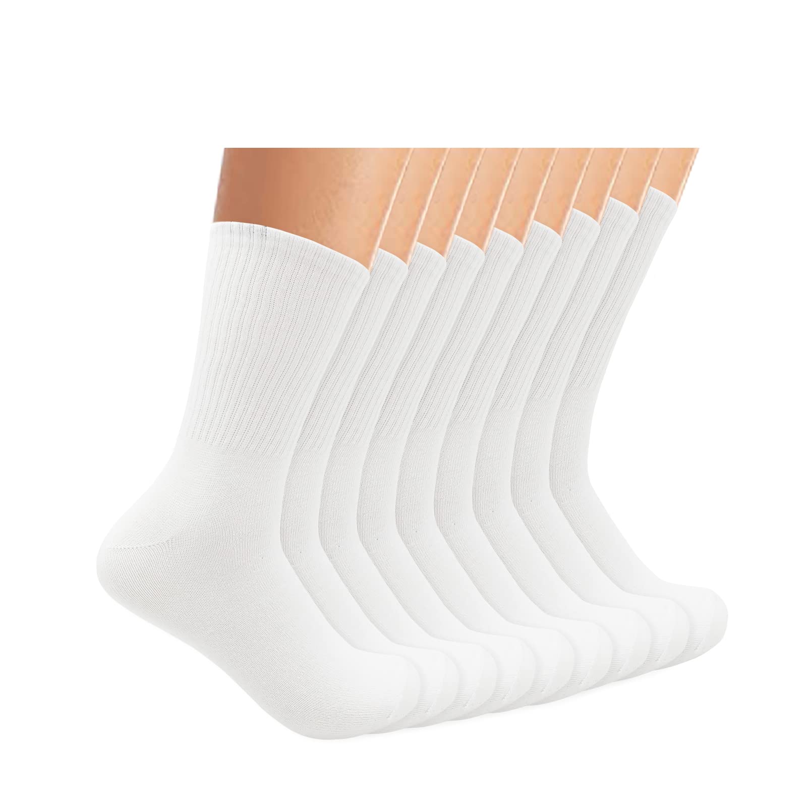 HERAN Crew Socks for Men Size 6-12, Athletic Casual Men's Socks 9-Pairs, Calf Socks for Men